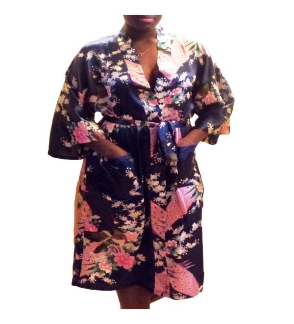 Floral Satin Womens Plus Size Robes Lightweight Sizes 20 38 Knee